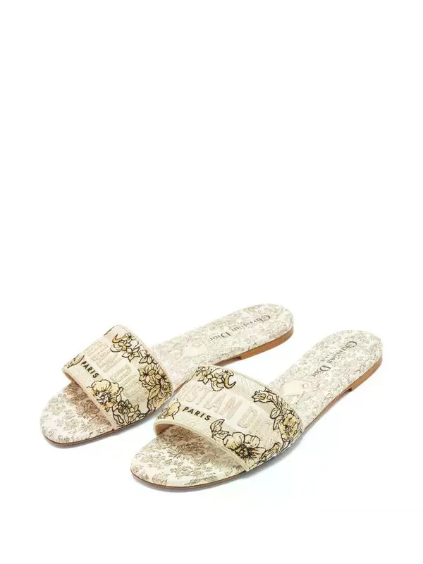 Dior Dway Millefiori Embroidered Slides - Neutrals