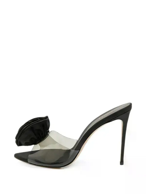 LE SILLA Rose Appliqué Sandals - Black