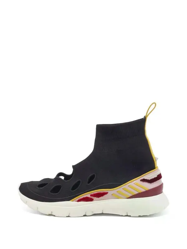 Valentino Garavani Knit High Top Sneakers - Black