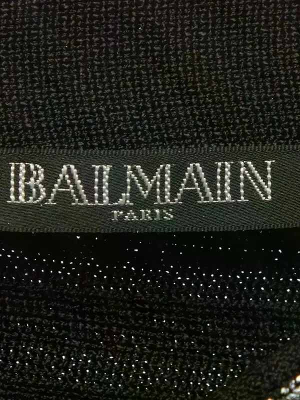 Balmain Rib Knit Horizontal Stripe Metallic Midi Skirt