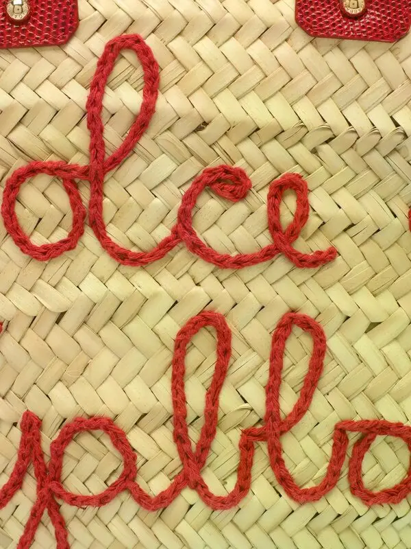 Dolce & Gabbana Kendra Woven Raffia Tote Bag