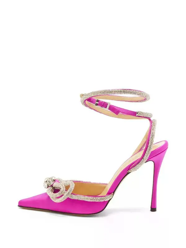 Mach & Mach Double Bow Crystal-embellished Heeled Pumps