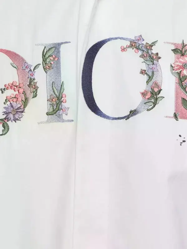 Dior Logo Embroidered Poplin Shirt