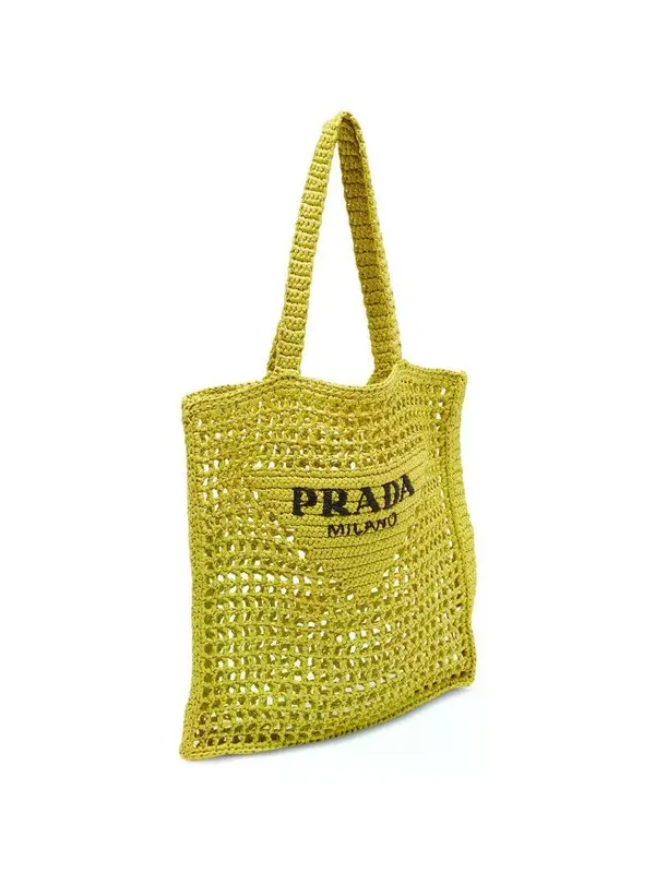 Prada Crochet Tote Bag - Yellow