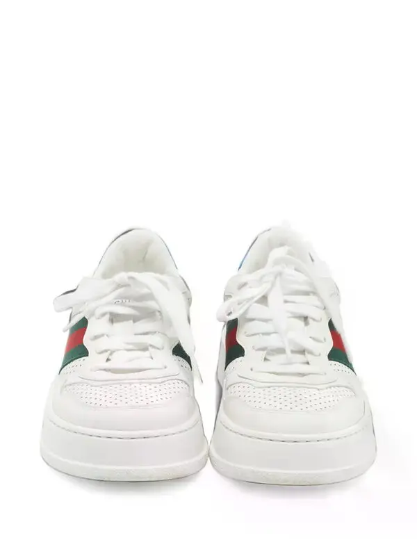 Gucci Chunky B Perforated Sneakers With Web Stripe Detail