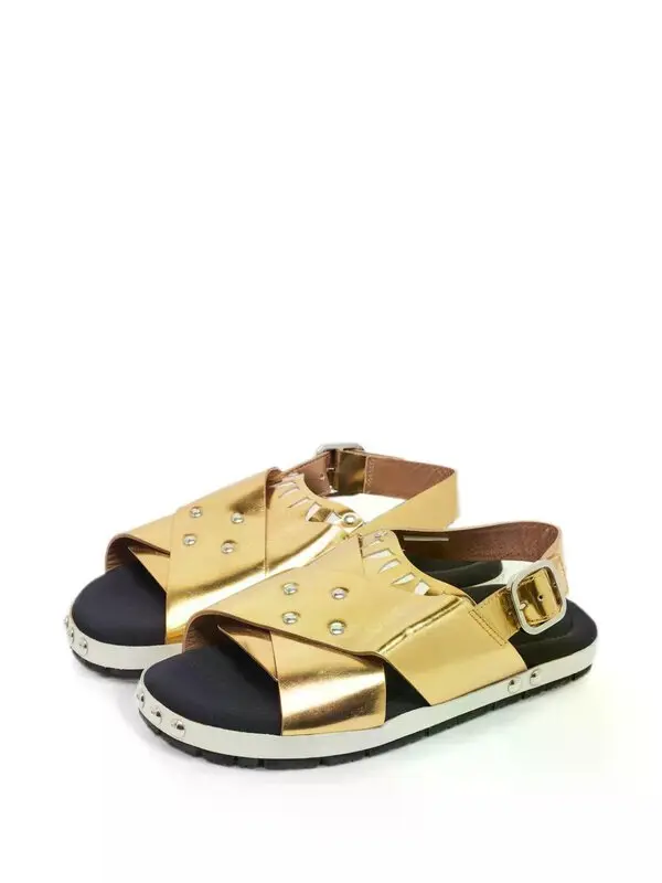 Marni Fussbett Sabot Slingback Sandals - Gold