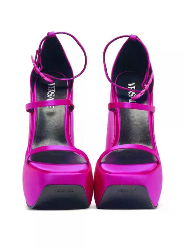 Versace Medusa Platform Wedge Sandals - Pink
