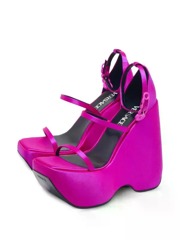 Versace Medusa Platform Wedge Sandals - Pink
