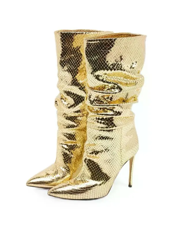 Paris Texas Python-embossed Mid-calf Boots