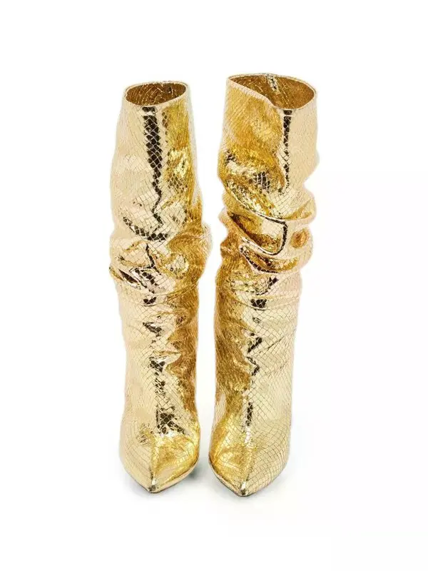 Paris Texas Python-embossed Mid-calf Boots