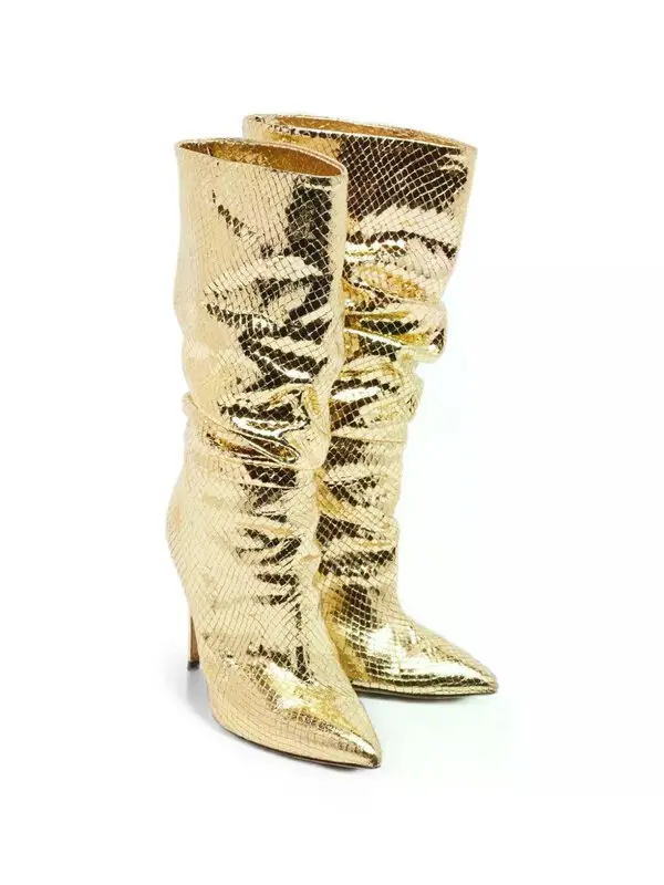 Paris Texas Python-embossed Mid-calf Boots