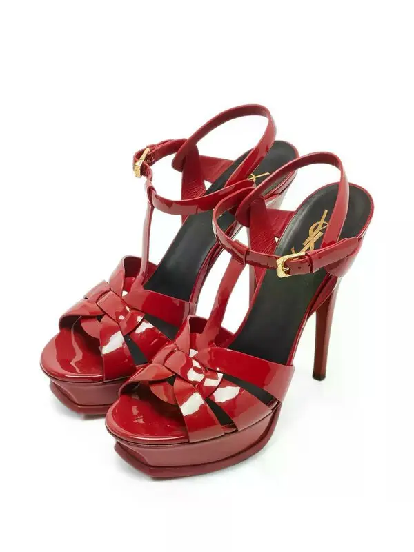 Saint Laurent Tribute Platform Sandals - Red