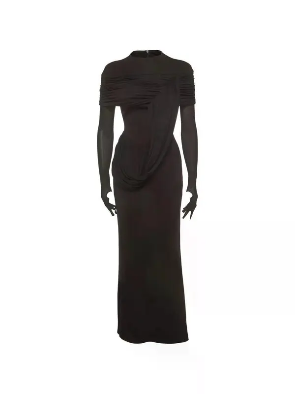 CHATS BY C.DAM Draped Jersey Maxi Dress