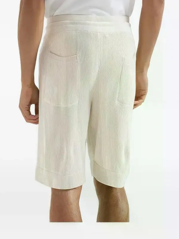 Brunello Cucinelli Cotton English Rib Knit Bermuda Shorts - Neutrals
