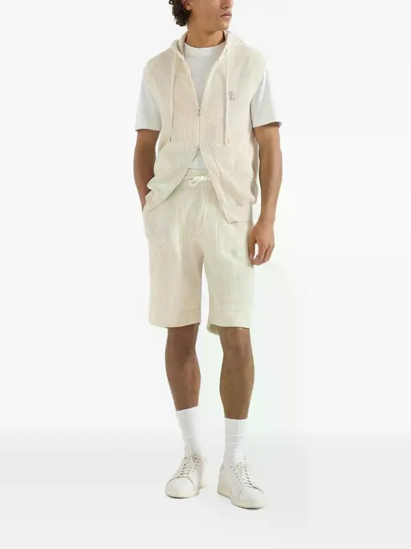 Brunello Cucinelli Cotton English Rib Knit Bermuda Shorts