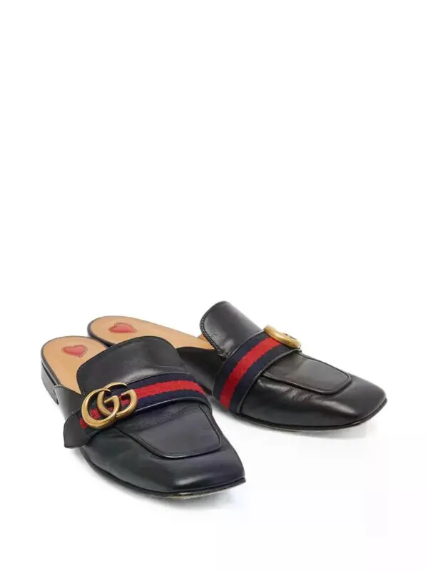 Gucci Peyton Web Stripe Flat Mules