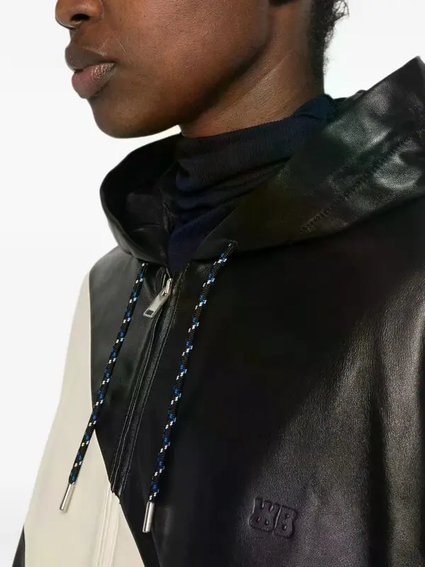 WALES BONNER Leather Hooded Jacket