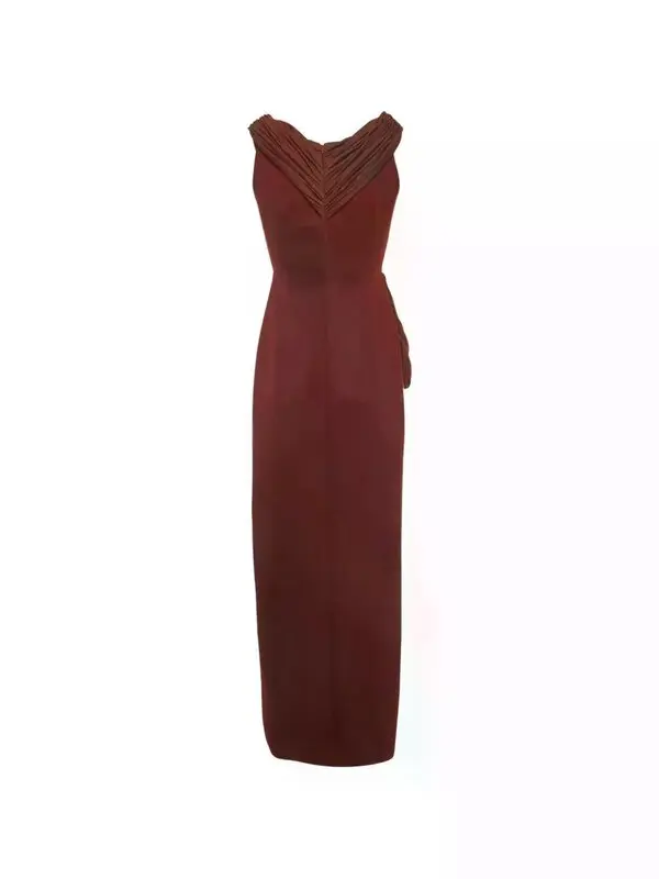 CHATS BY C.DAM Draped High-slit Maxi Dress