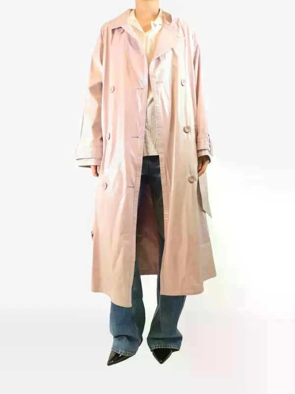 STAND STUDIO Belted Trench Coat With Glossy Finish