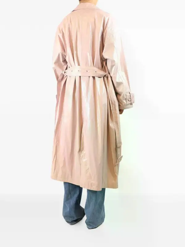 STAND STUDIO Belted Trench Coat With Glossy Finish