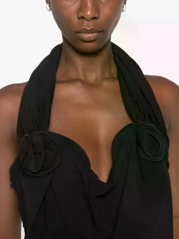 Magda Butrym Rosette-detail Draped Maxi Dress
