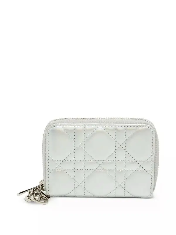Dior 2023 Lady Voyageur Cannage Wallet - Silver