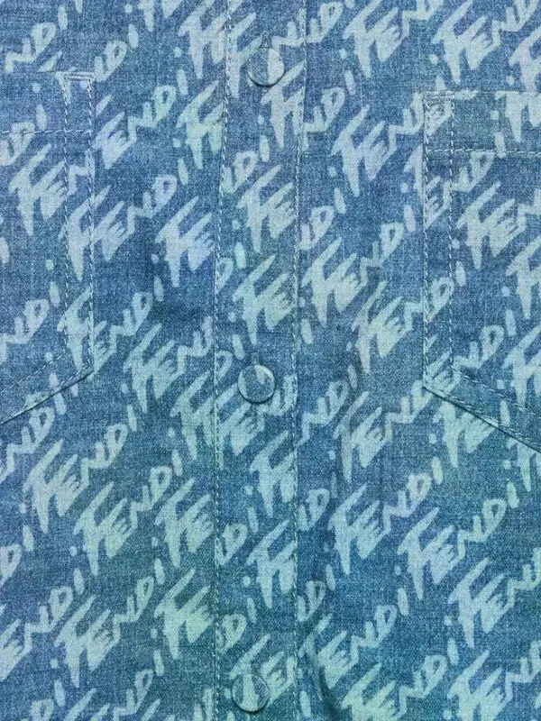 Fendi Logo-print Chambray Shirt