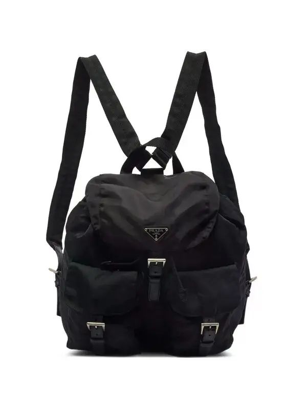 Prada Double Pocket Backpack - Black