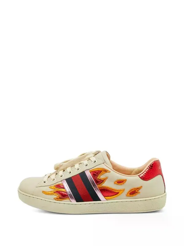 Gucci Ace Flame-embroidered Sneakers