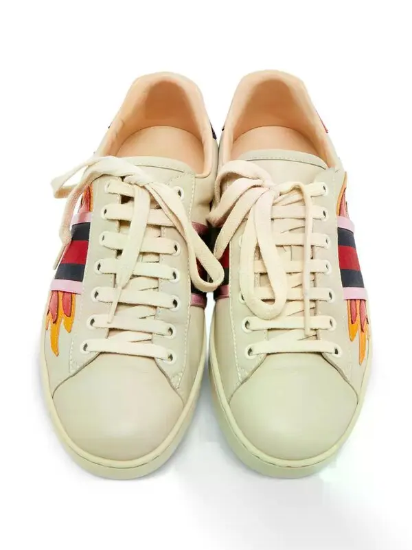 Gucci Ace Flame-embroidered Sneakers