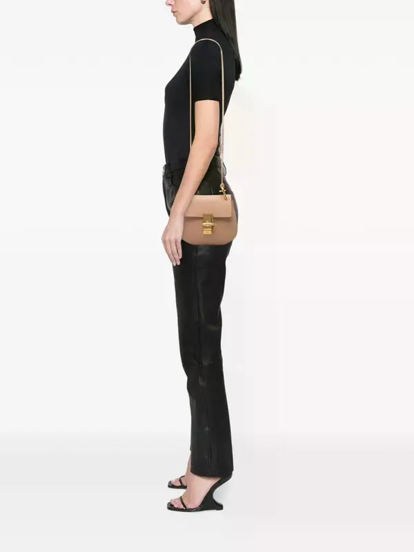 Chloé Mini Leather Drew Crossbody Bag - Pink
