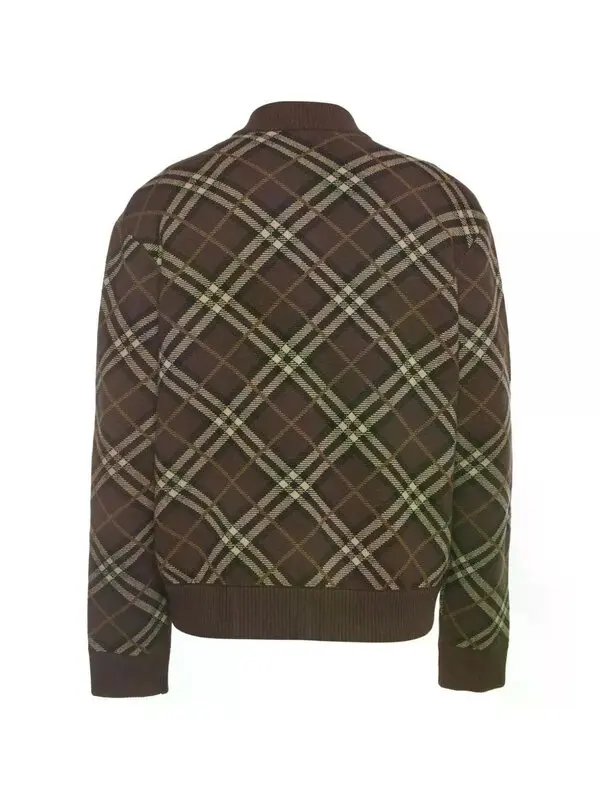 Burberry Check Knit Bomber Jacket