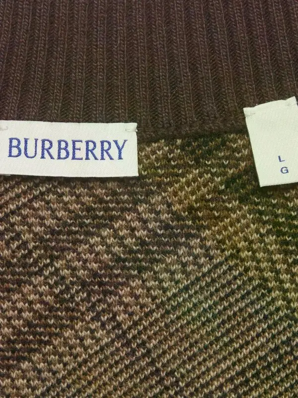 Burberry Check Knit Bomber Jacket