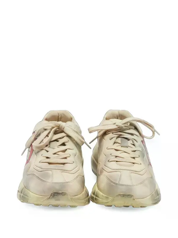Gucci Rhyton Mouth-print Leather Sneakers - Neutrals