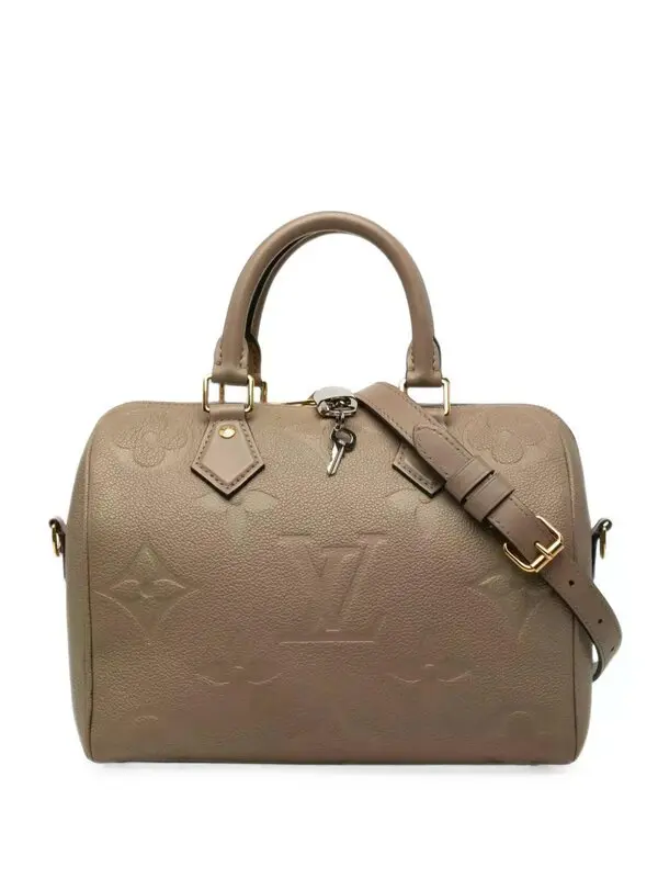 LOUIS VUITTON Monogram Empreinte Speedy Bandouliere 25 Satchel - Brown