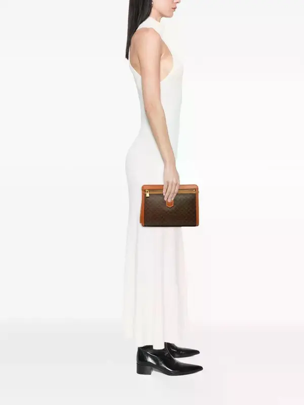 Celine 1995 Macadam Coated Canvas Clutch Bag