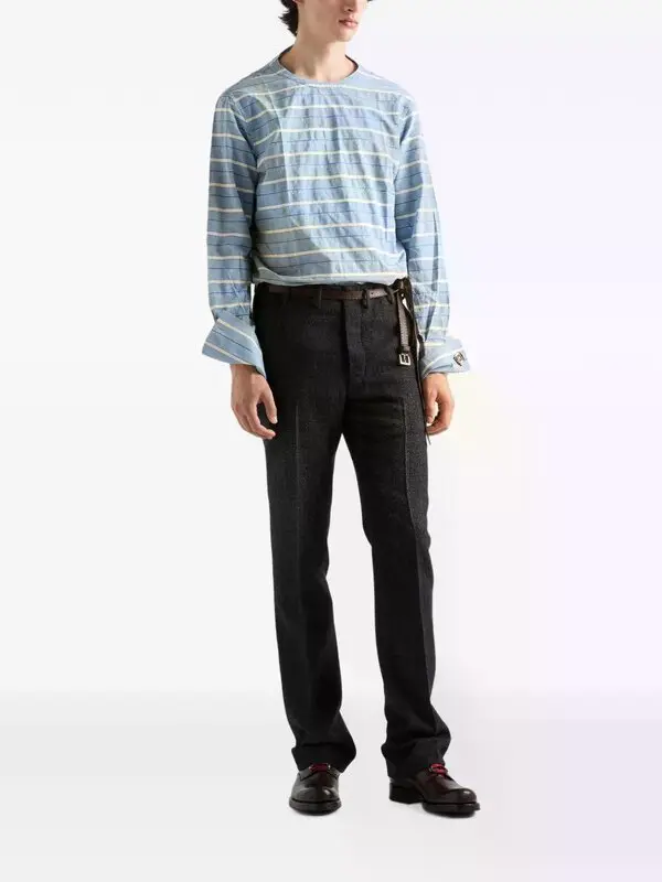 Prada Wool Chevron Flared Trousers