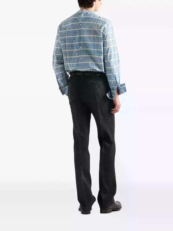 Prada Wool Chevron Flared Trousers