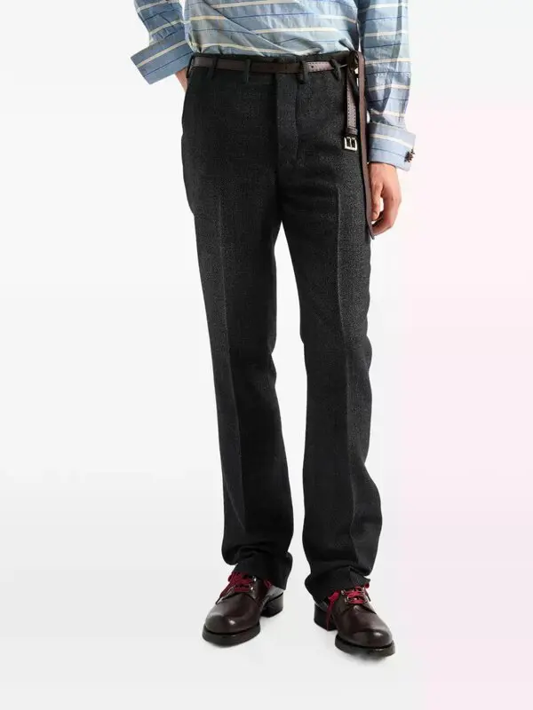 Prada Wool Chevron Flared Trousers