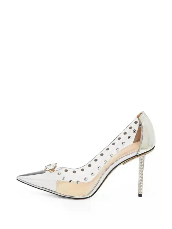Mach & Mach Diamond Dreams Crystal Embellished Pumps - White
