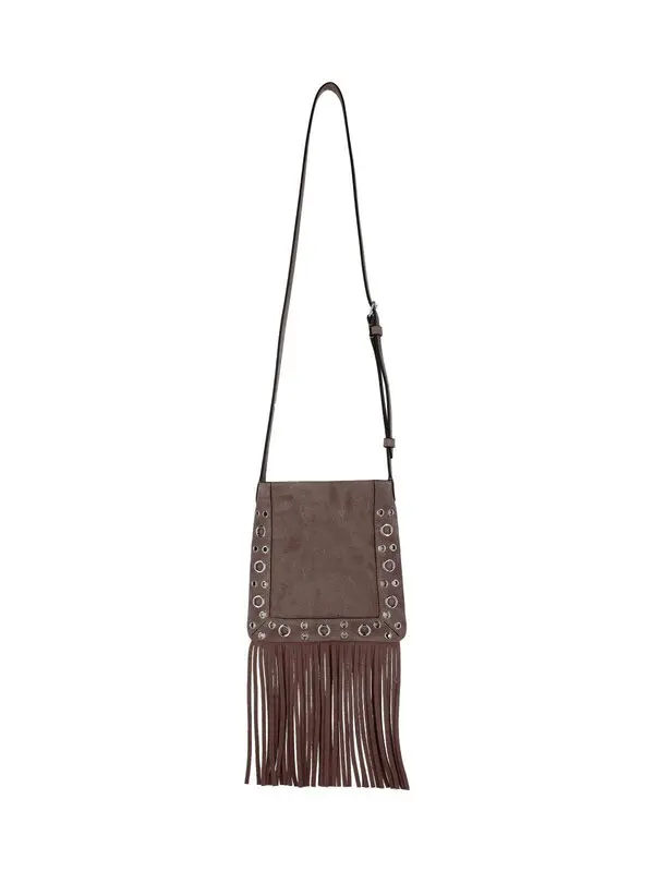 Valentino Garavani Small Suede Shoulder Bag - Brown