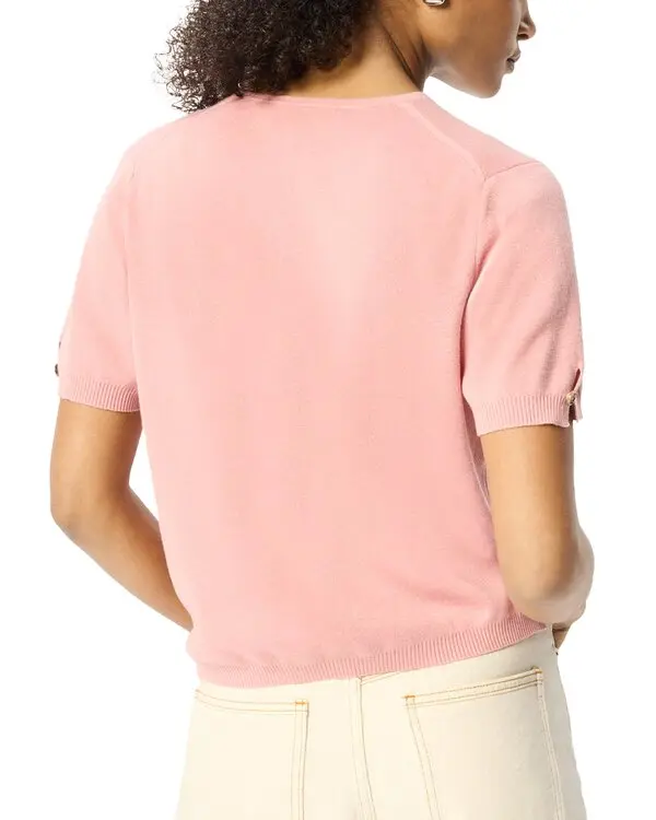Whistles Short Sleeve Button Front Top