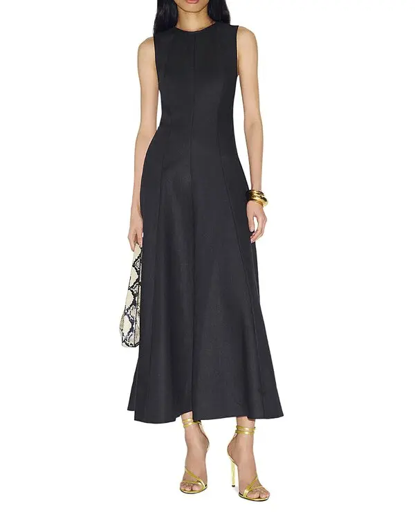 REFORMATION Cecilia Linen Dress - Black