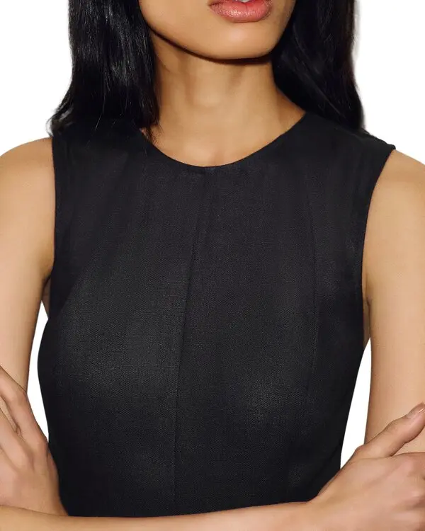 REFORMATION Cecilia Linen Dress - Black