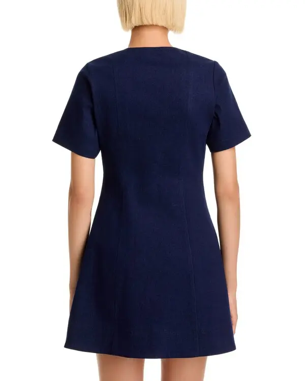 Aqua Denim Short Sleeve Mini Dress