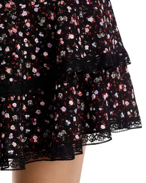 Aqua Ditsy Floral Lace Mini Skirt Exclusive