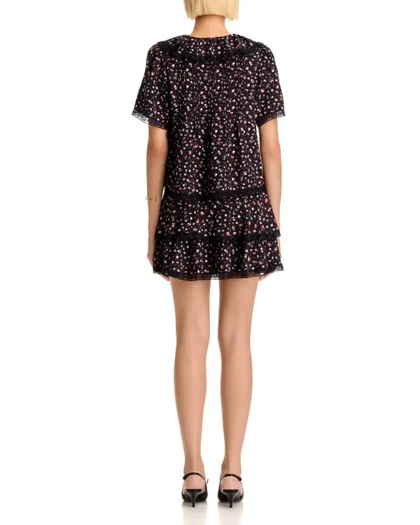 Aqua Ditsy Floral Lace Mini Skirt Exclusive