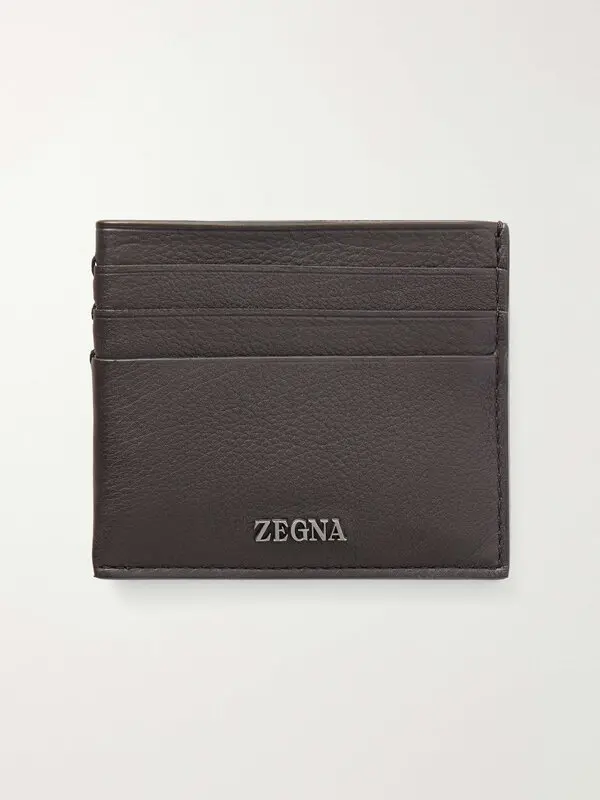 Zegna Secondskin Simple Logo-embellished Leather Billfold Wallet - Dark Brown