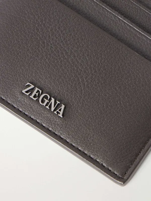 Zegna Secondskin Simple Logo-embellished Leather Billfold Wallet - Dark Brown