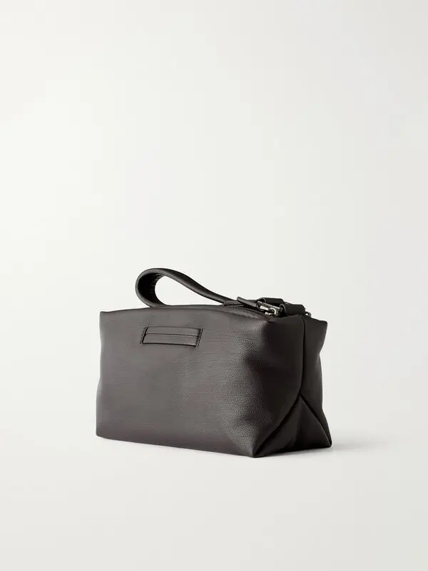Zegna Secondskin Softy Leather Wash Bag - Brown
